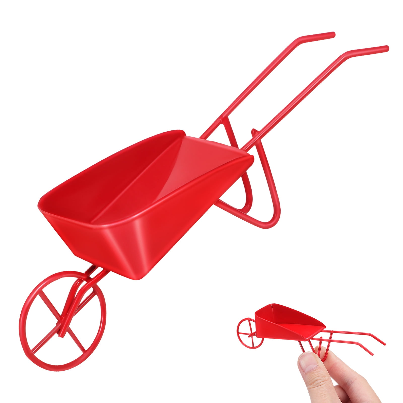 HONMEET Miniature House Accessories Red Iron 1Pcs Mini Wheelbarrow for ...