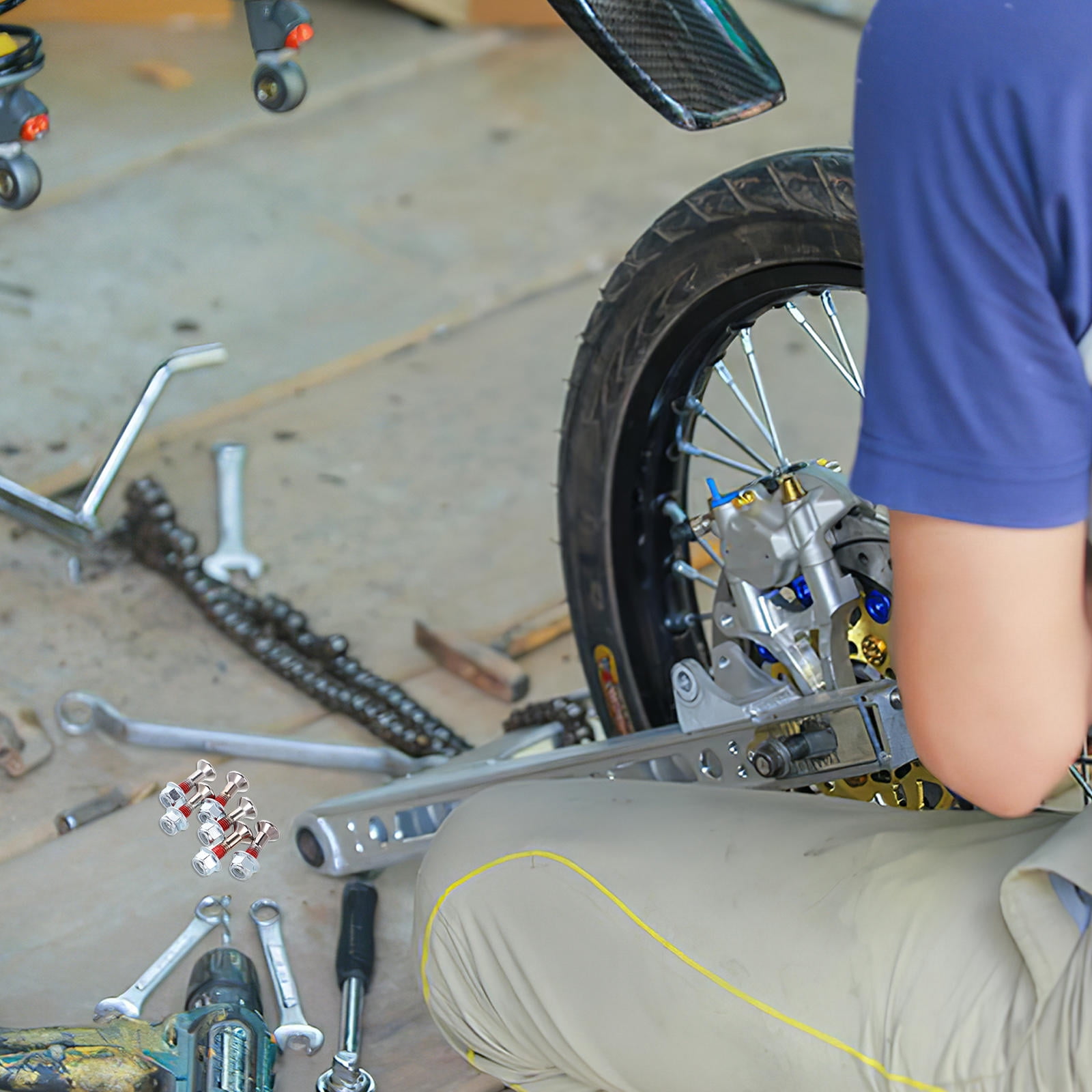 Raindrops Motorcycle Owners 6 Sets Sprocket Bolt And Nut Kit Heavy Duty ...