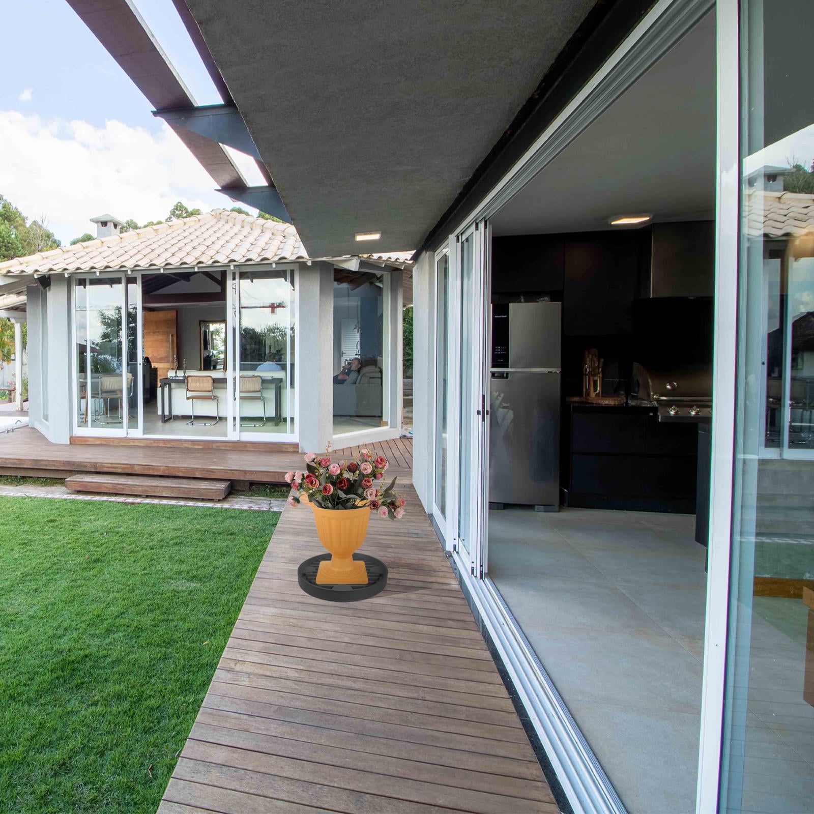 Raindrops Movable Plant Cart with Hidden Rolling Casters Heavy Duty ...