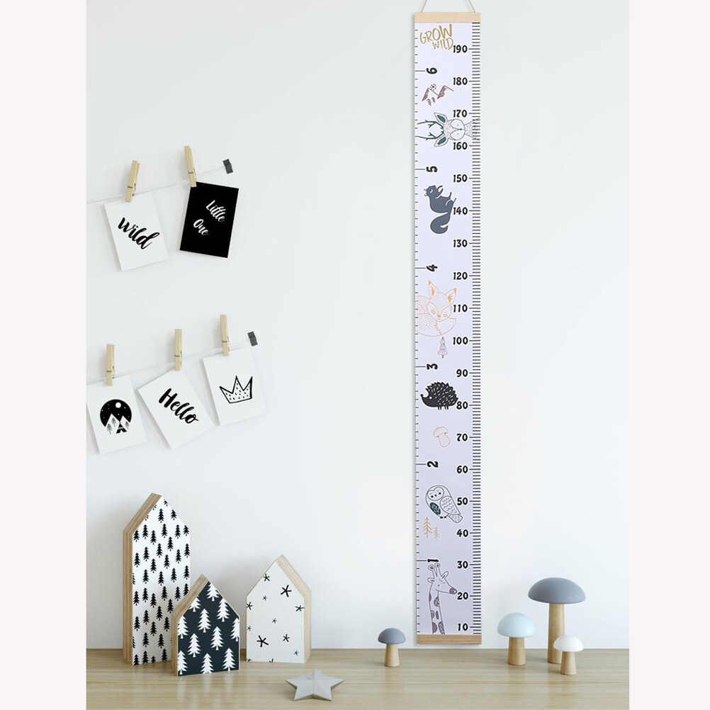 Raindrops Multi Colored Kids Growth Chart Timber Height Measurement ...