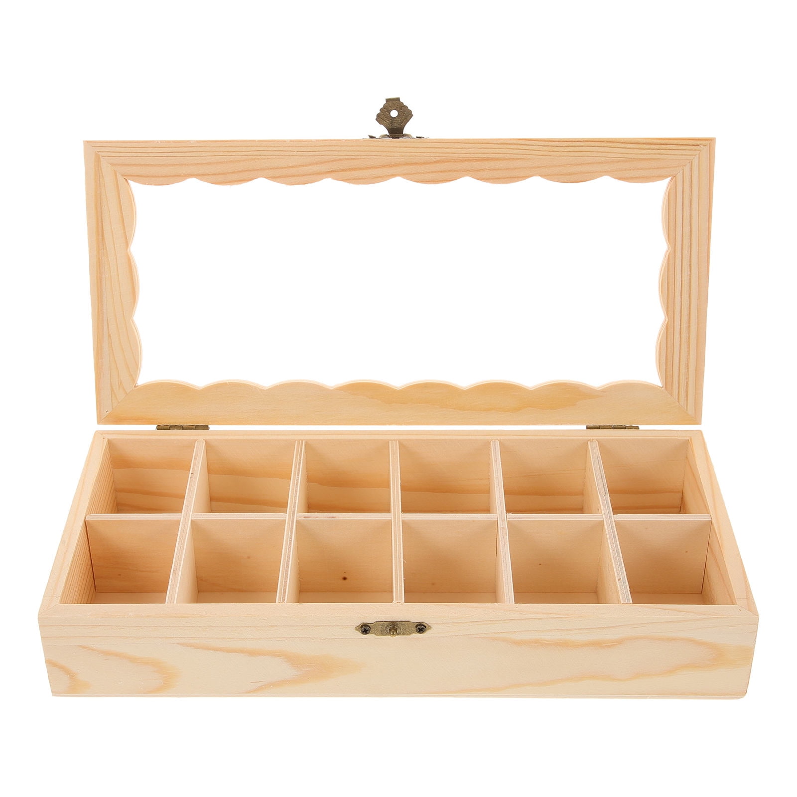 Raindrops Multi-use Wooden Box Small Wooden Box With Lid 12-grid Art ...