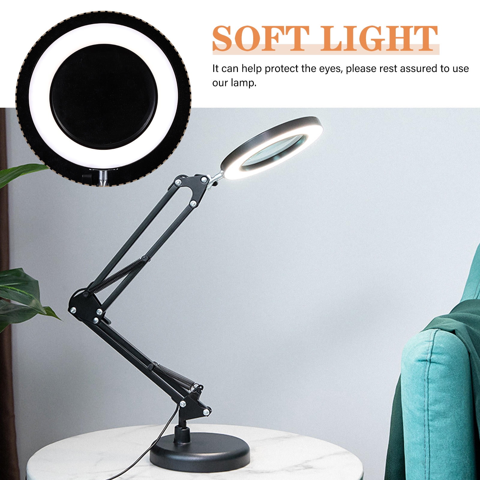 Raindrops Nail Light for Desk Magnifier with Glass LED Lamp - Walmart.com