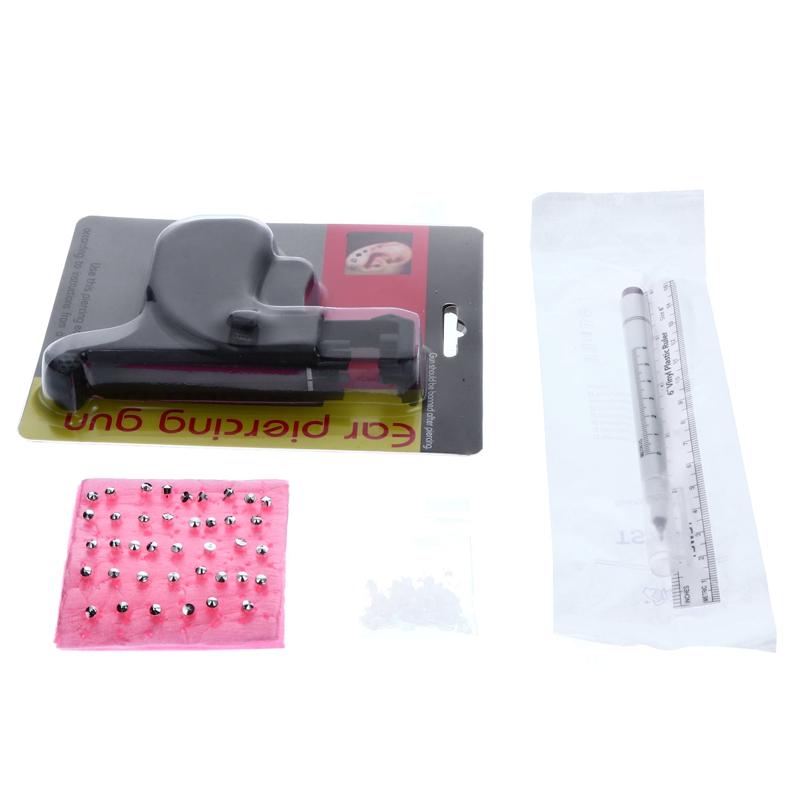 Raindrops No Pain Ear Piercer Button Piercing Practice Kit Nose Black ...