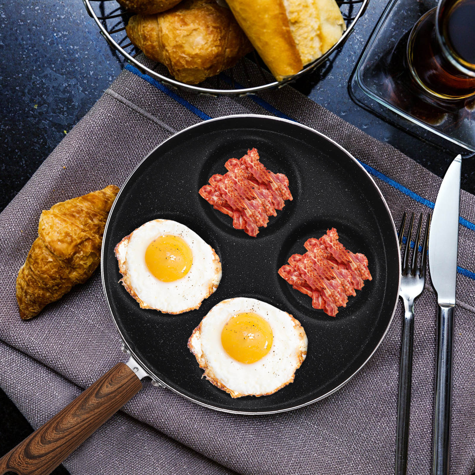 Raindrops Nonstick Egg Frying Pan with Multihole Design and Smooth ...
