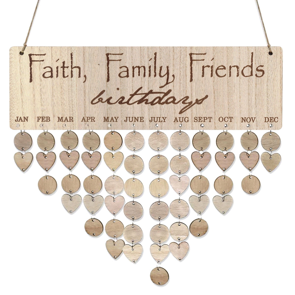 Raindrops Hanging Calendar Khaki Wood Creative Design 1Set 15.7x4.7x0 ...