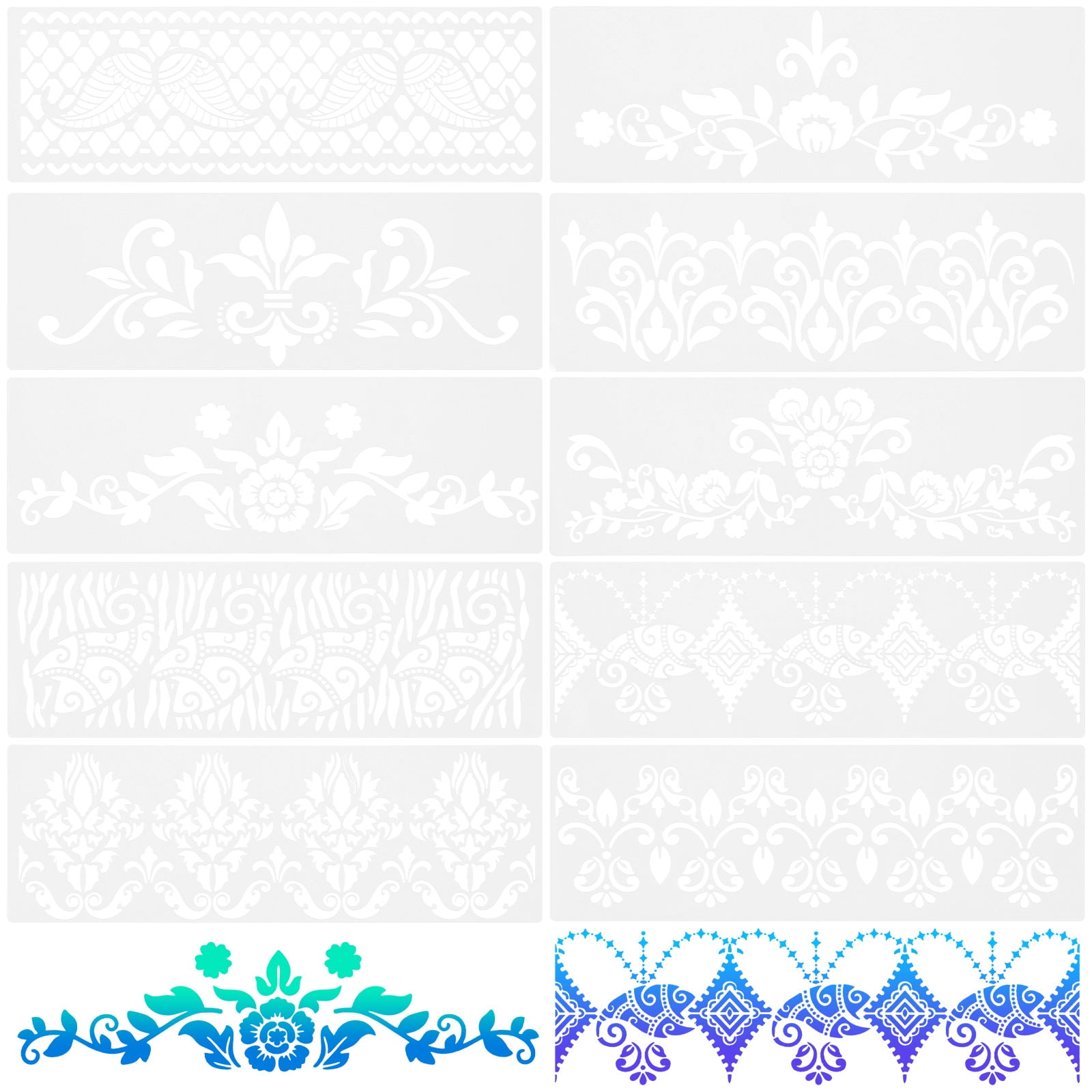Raindrops Number Stencils for Painting Retro Pattern Template - Walmart.com