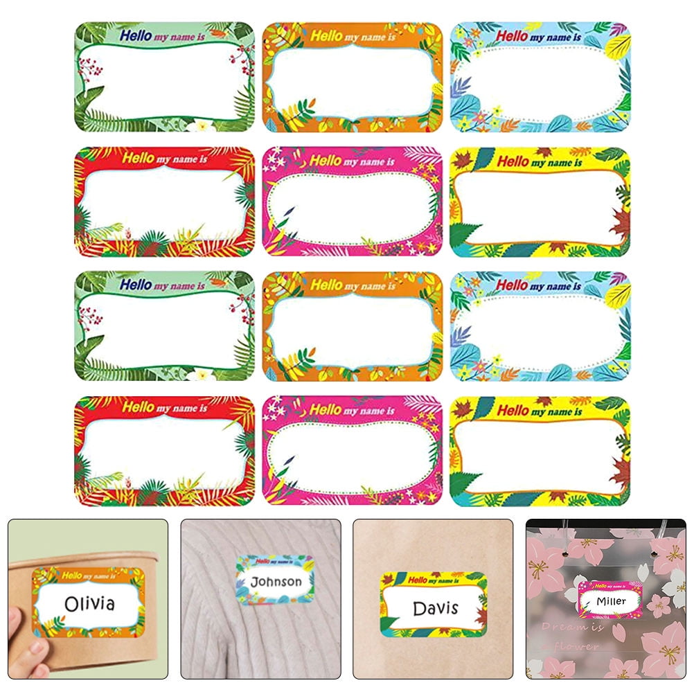 Raindrops Number Stickers Name Writable Label Decals Color-coded Baby ...