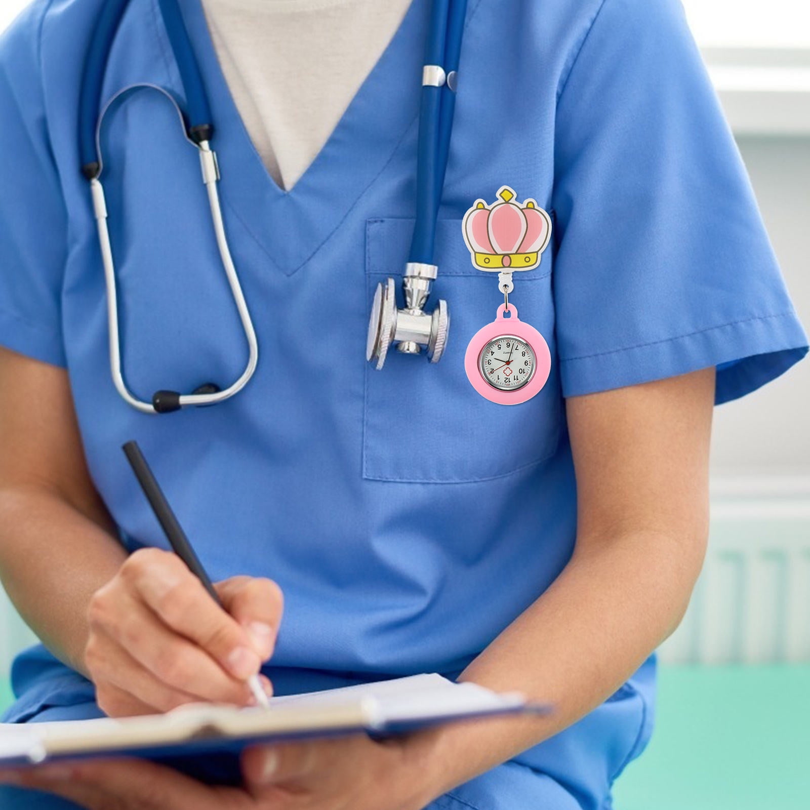 Raindrops Nurse Fob Watch 1Pack Round Quartz Time Checking for Nurses ...