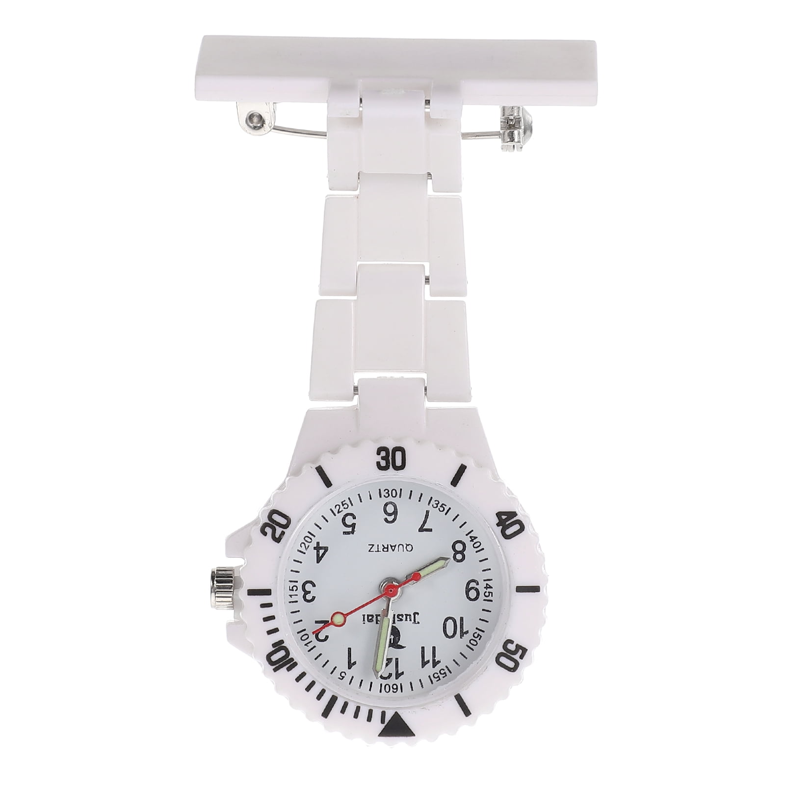 Raindrops Nurse Pocket Brooch Fob Watch: White Chain Clip Hanging Alarm ...