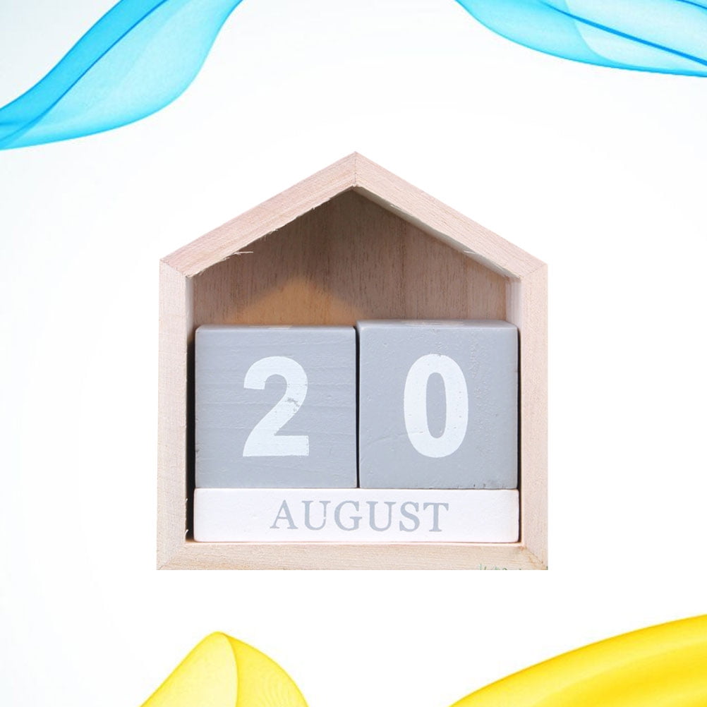 Kitandove Daily Desktop Calendar Multi Colored Wood 1Pcs 4.3x2.2x4.5in ...