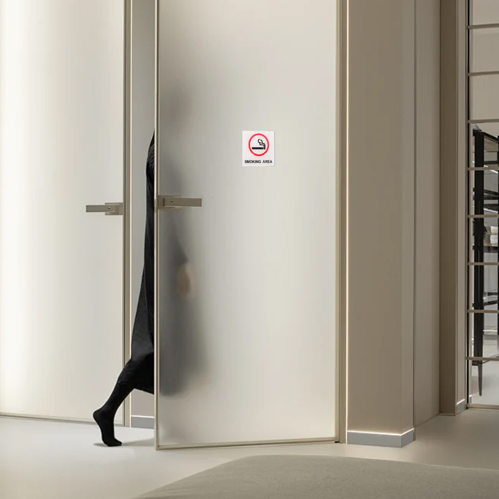 Raindrops Office Restaurant Smoking Area Sign With Adhesive Back And ...