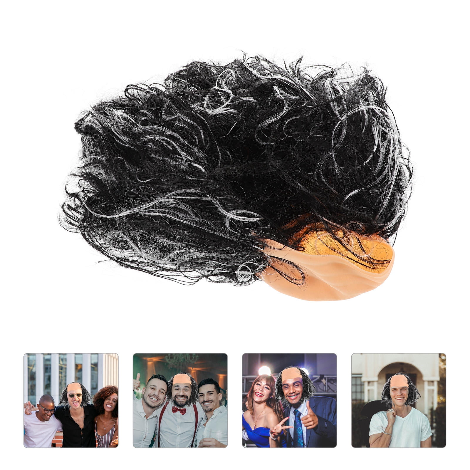 Raindrops Old Man Wig Silk K Silk Latex 1Pack for Themed Parties ...