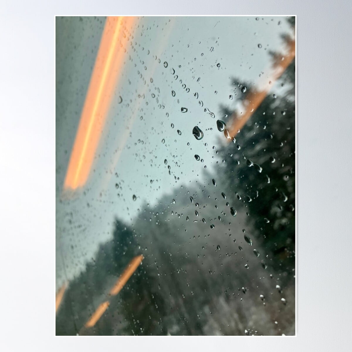 Raindrops On A Train Window Poster Wall Art, Modern Wall Decor For Living Room Bedroom, 24x36 ...
