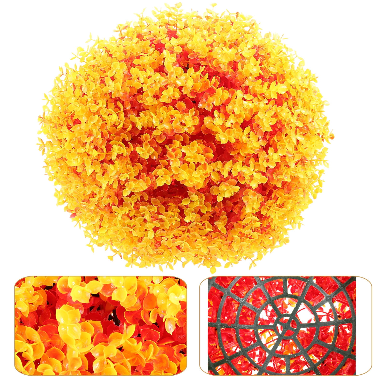 Raindrops Orange Artificial Grass Plant Ball for Decor Lightweight ...