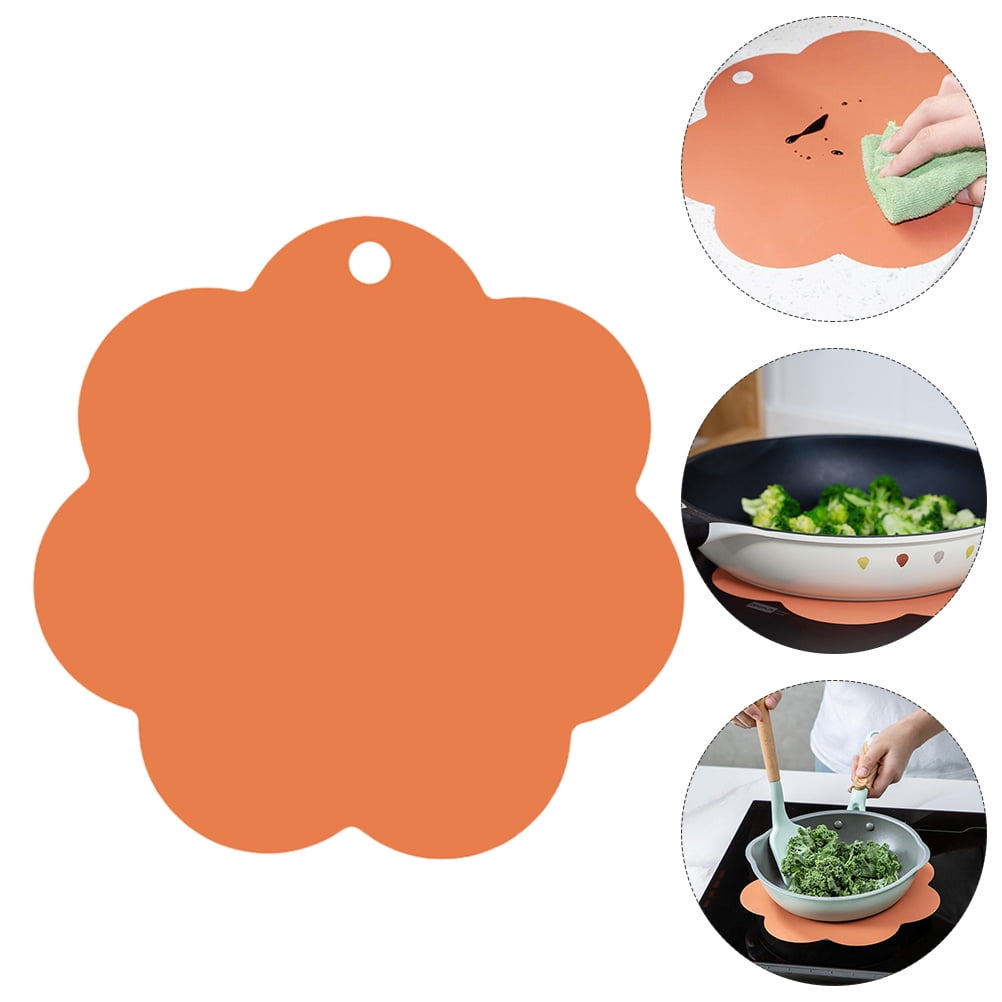 Raindrops Orange Glass Fiber Protective Pad for Induction Cooker with ...