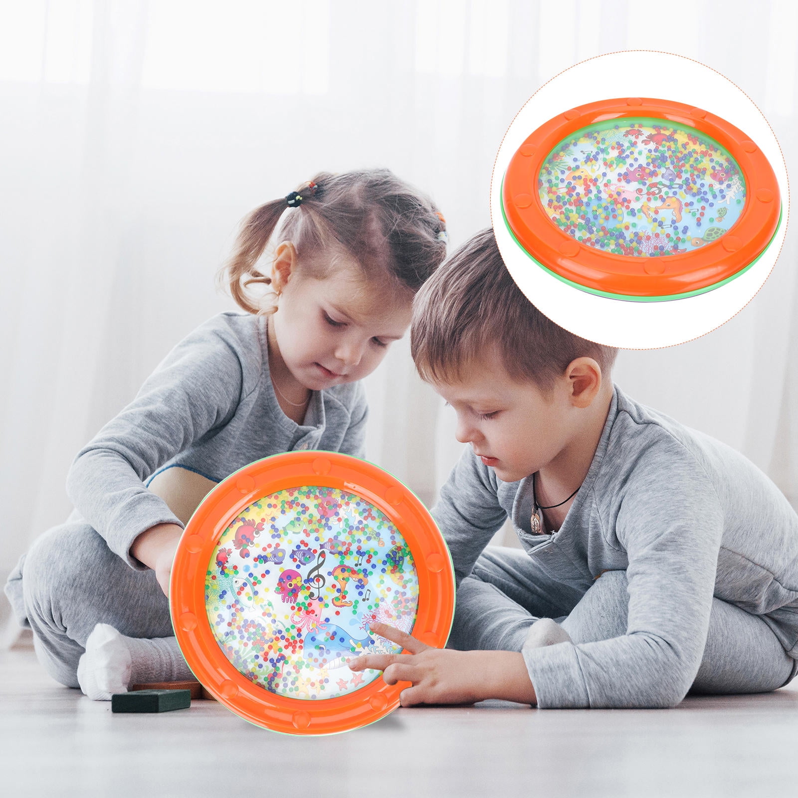 Raindrops Orange Ocean Wave Drum Kids Educational Toy Percussion ...