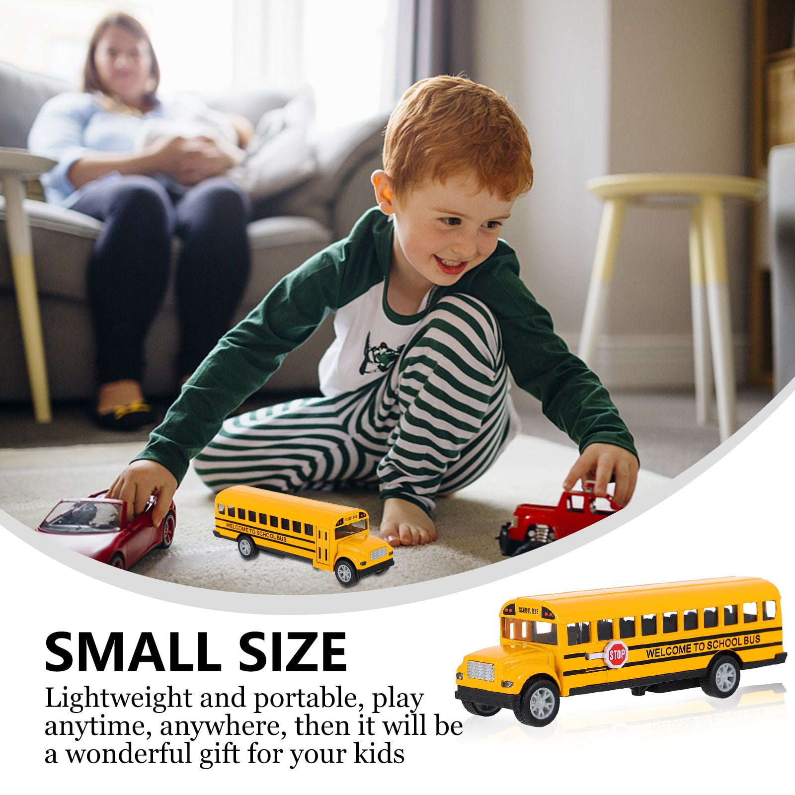 Raindrops Orange Pull Back School Bus Toy Made of Alloy and Plastic for ...