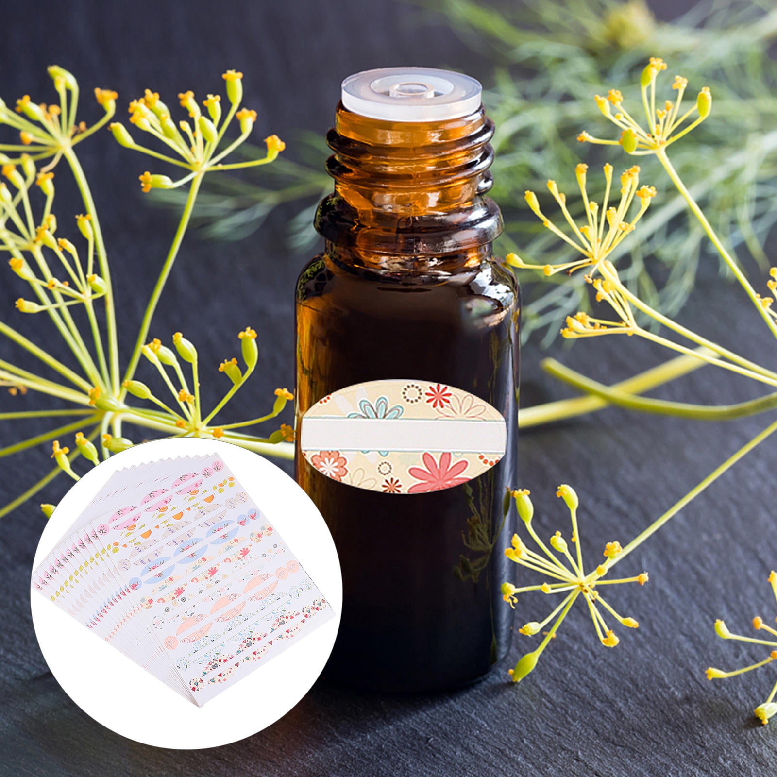 Raindrops PVC Waterproof Essential Oil Bottle Labels 12 Sheets for ...