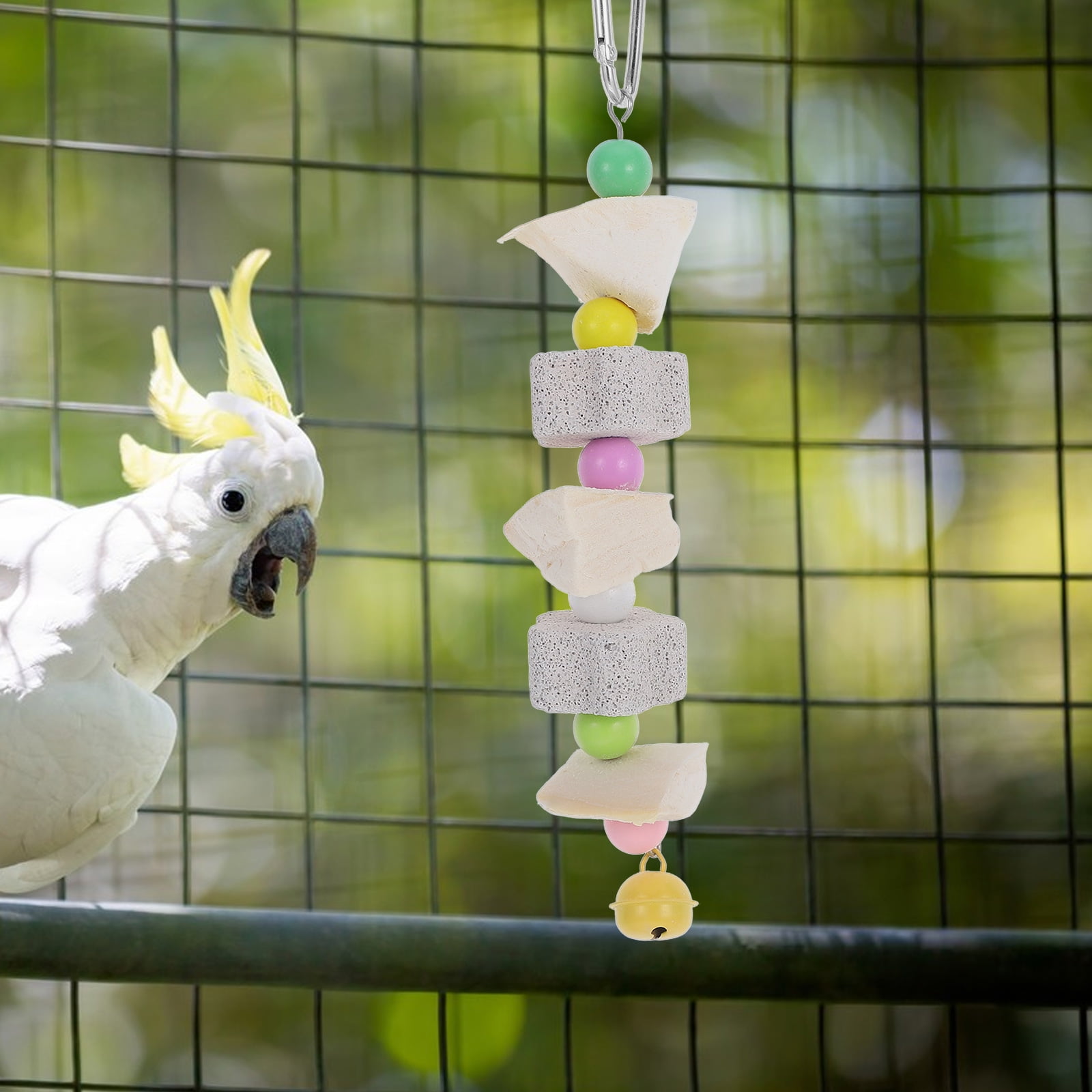 Raindrops Parrot Chewing Toy with Cuttlebone and Volcanic Rock for Pet ...