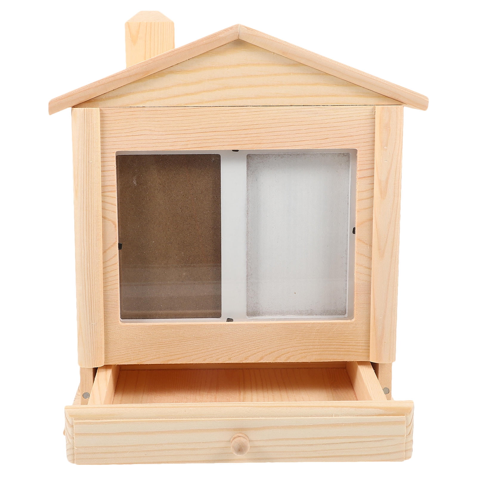 Raindrops Pet Commemorative Box Wooden Urn Box Brown House Design Ashes ...