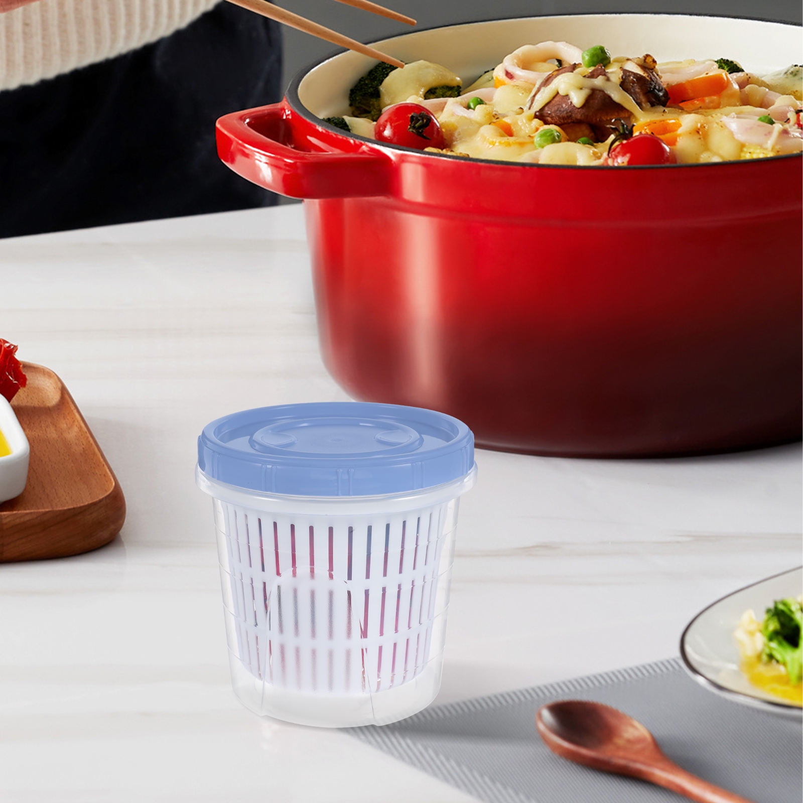 Raindrops Pickle Jar With Strainer Plastic Pickle Container With Lid ...