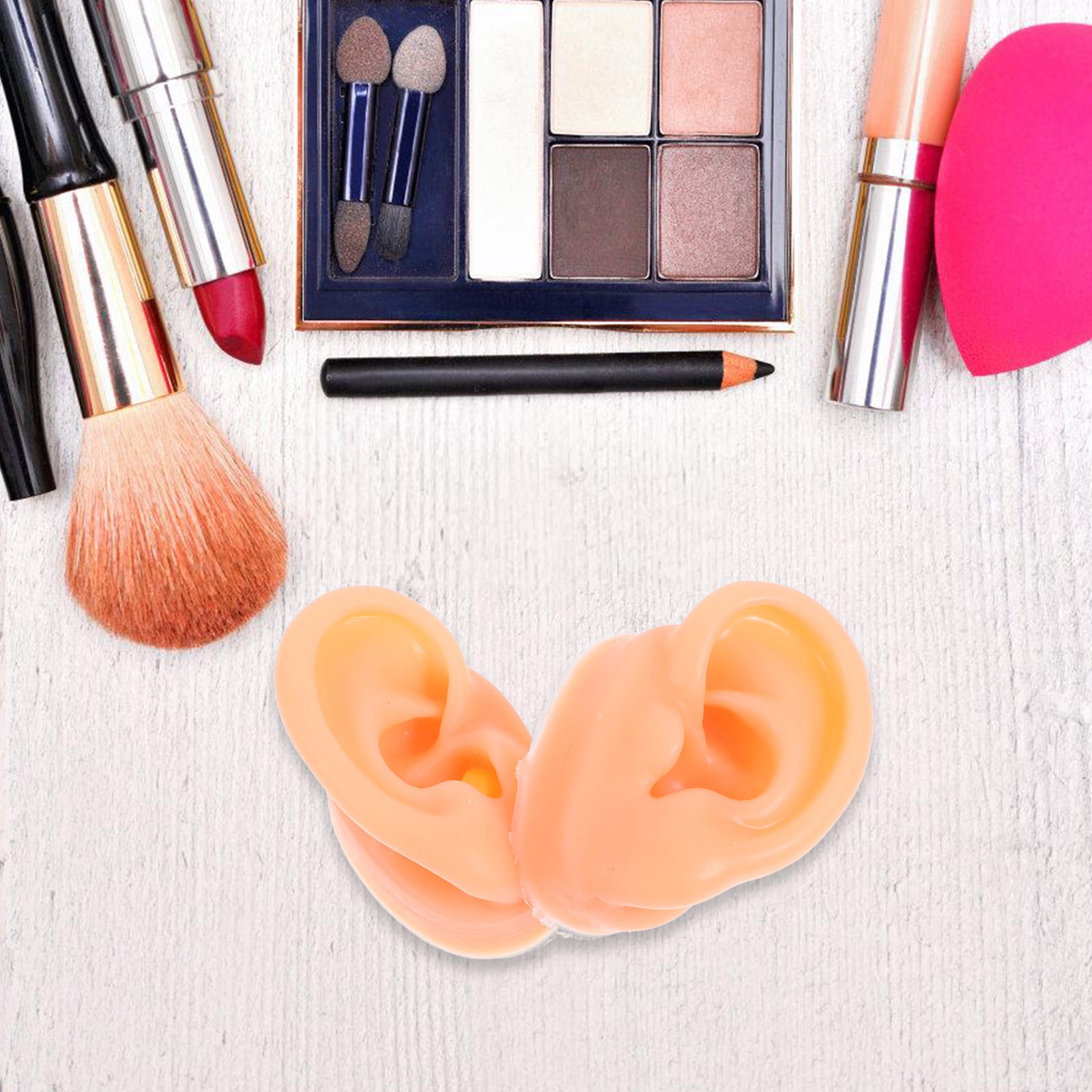 Raindrops Piercing Practice Body Parts Flexible Fake Ear Silicone Model ...