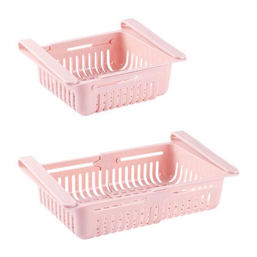Raindrops Pink Plastic Storage Bins 2Set for Refrigerator with ...
