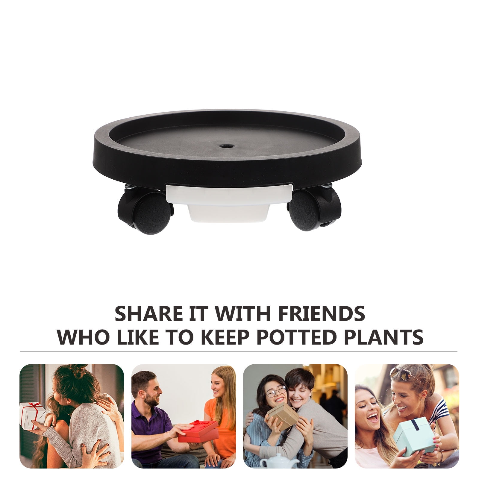 Raindrops Plant Stands Planters Pot with Casters Flower Tray Potted ...