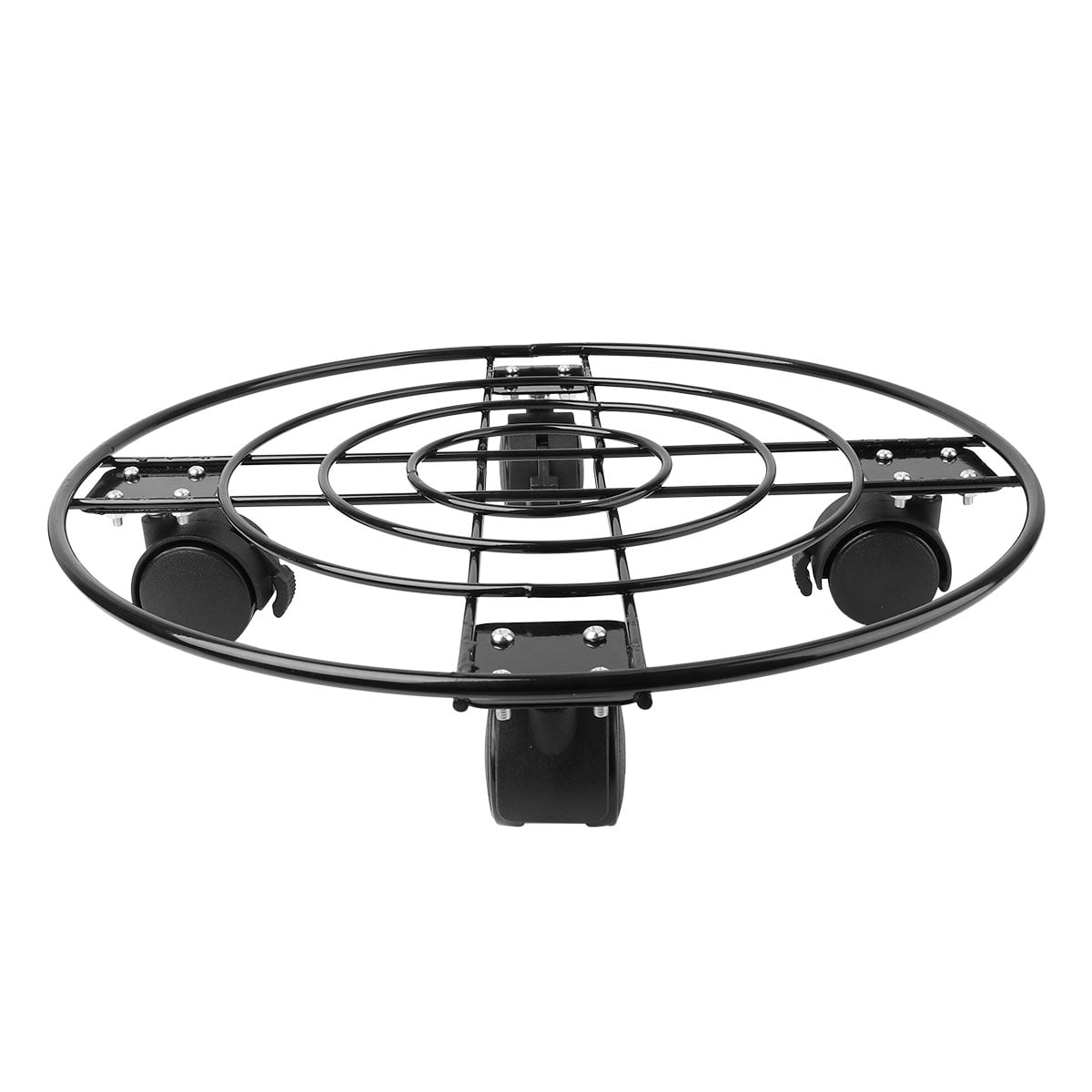 Black Rolling Flower Pot Stand with Locking Casters for Indoor Plants ...
