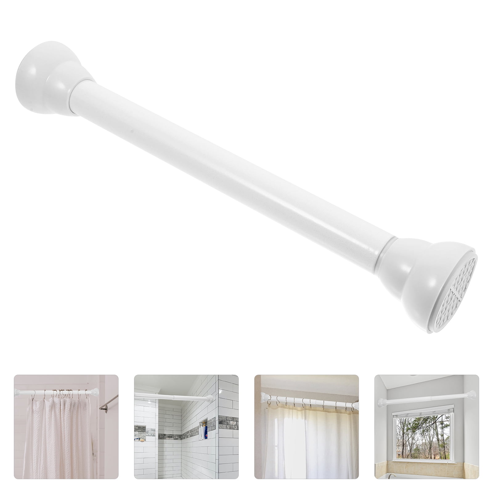 Raindrops Plastic Curtain Rod Rods Heavy Duty Tension Extendable Poles ...