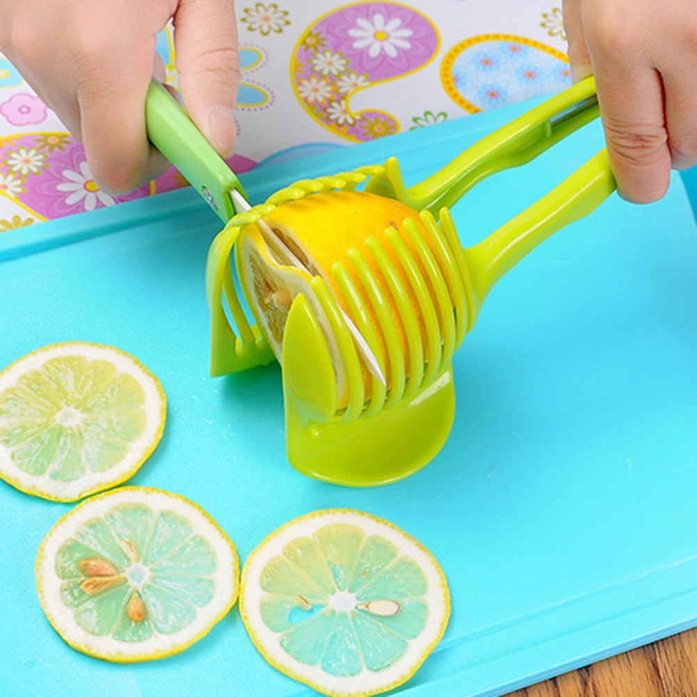 Raindrops Plastic Tomato Slicer with Round Fruits Tongs Kitchen Cutting ...