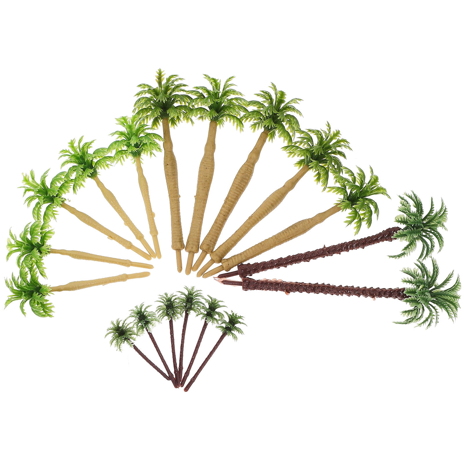 Raindrops Plastic Miniature Palm Trees 17Pcs Realistic Palm Tree Decor For Micro-landscape ...