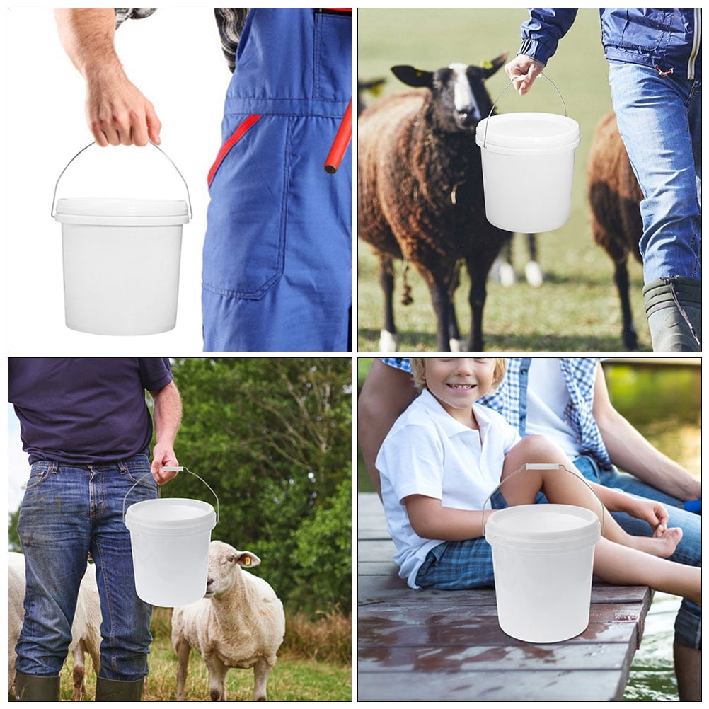 Raindrops Plastic Pail With Lid And Handle Grade Storage Bucket ...