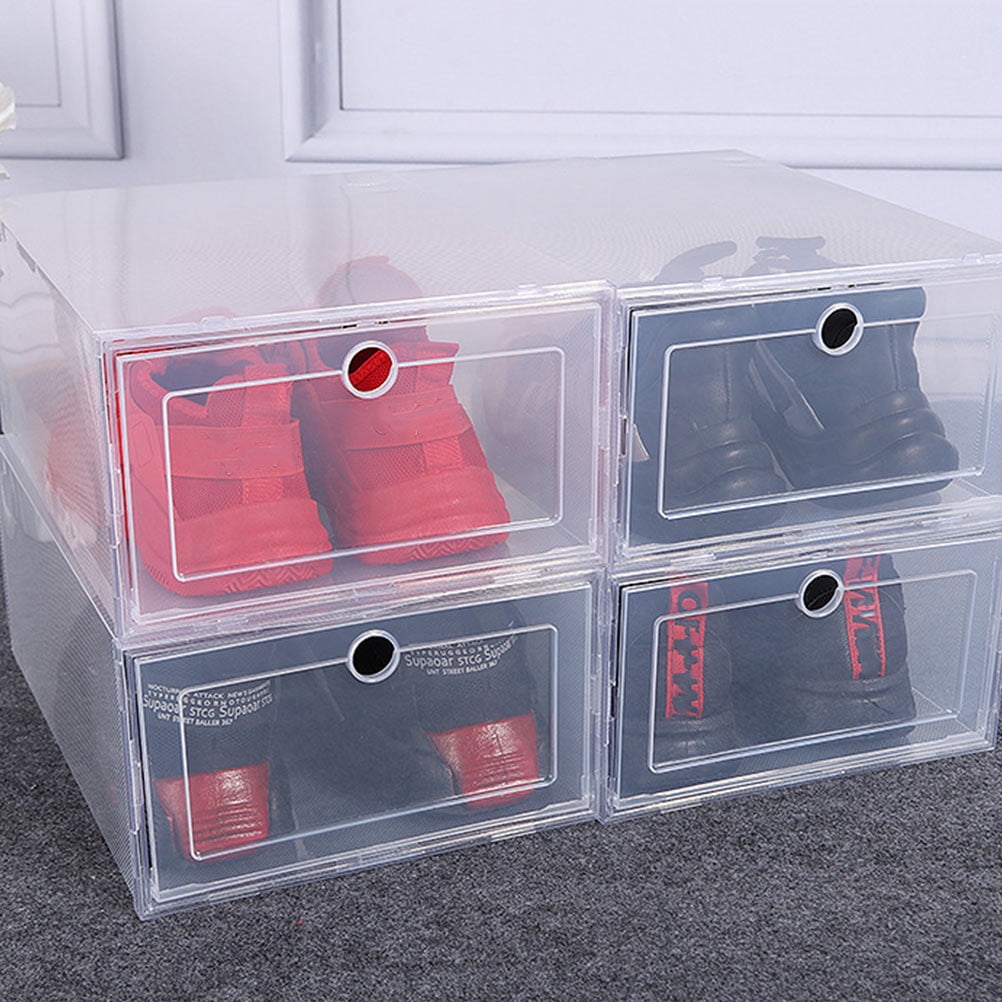 Raindrops Plastic Shoes Storage Box with Transparent Visual Window for ...