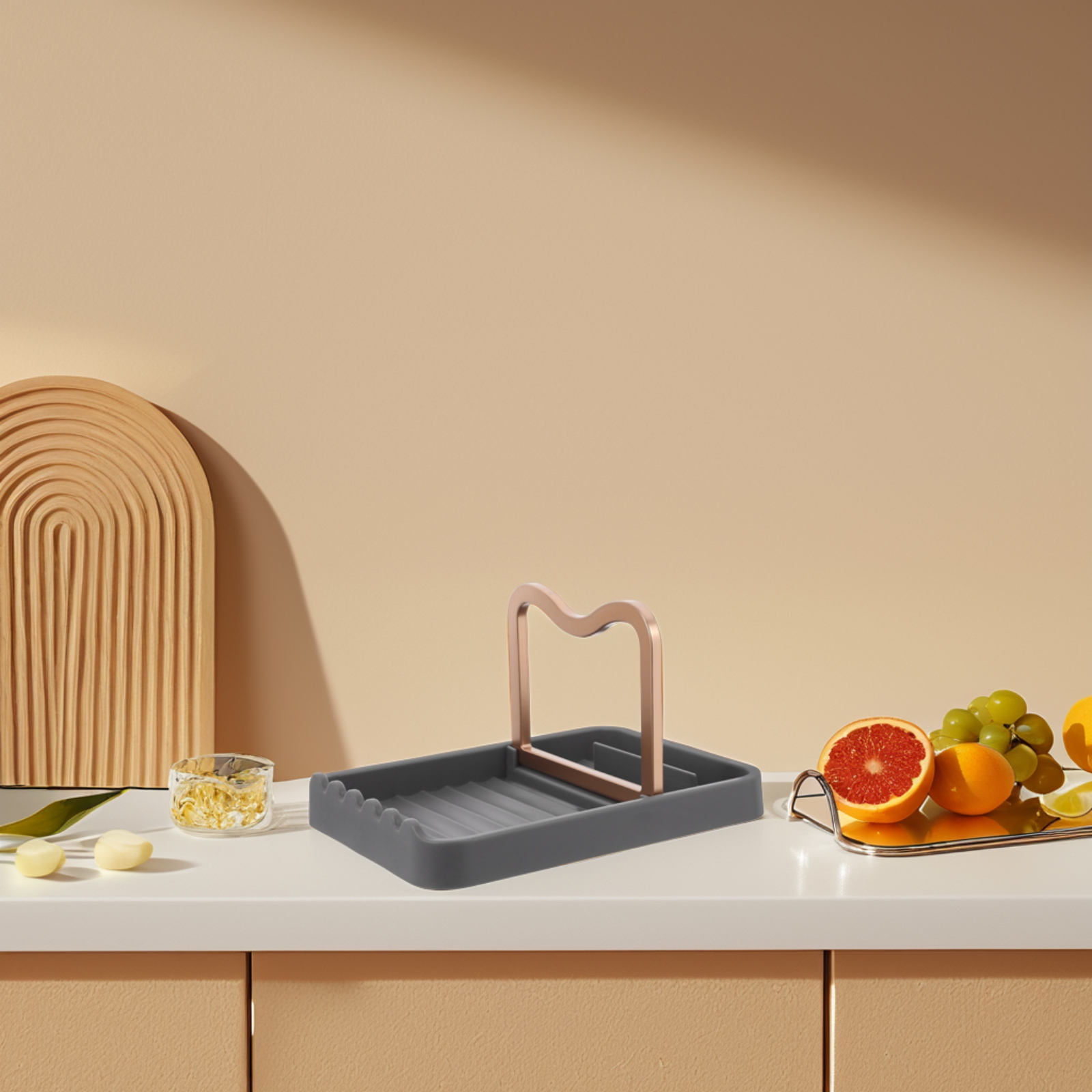 Raindrops Plastic Spoon Rest with Pot Lid Holder for Kitchen Utensils ...