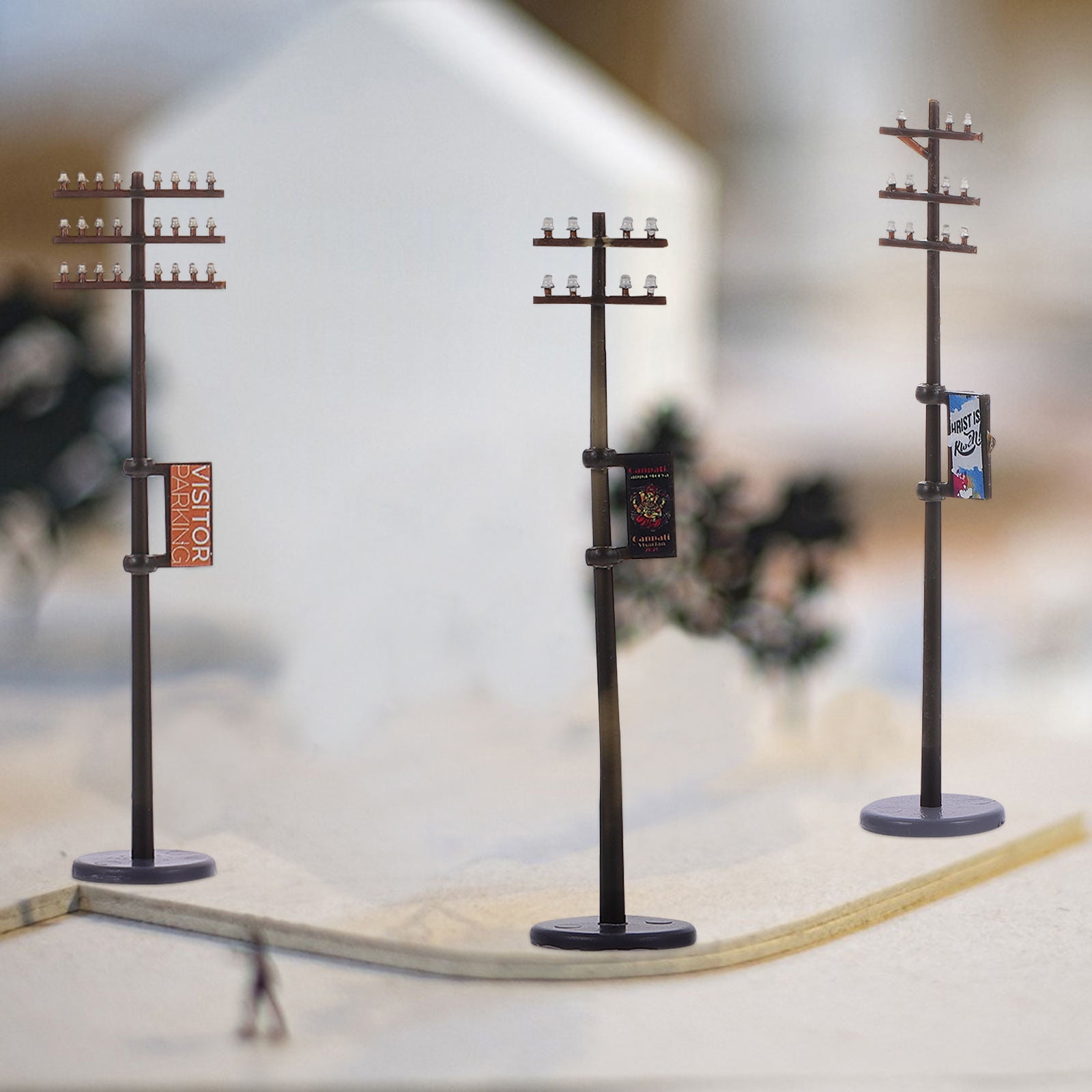 Raindrops Plastic Telegraph Pole Models for Decor Assorted Color ...