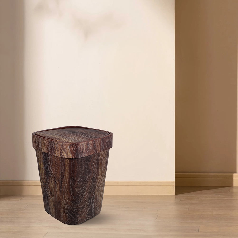 Raindrops Plastic Trash Can Square Wastebasket With Flip Lid Garbage ...