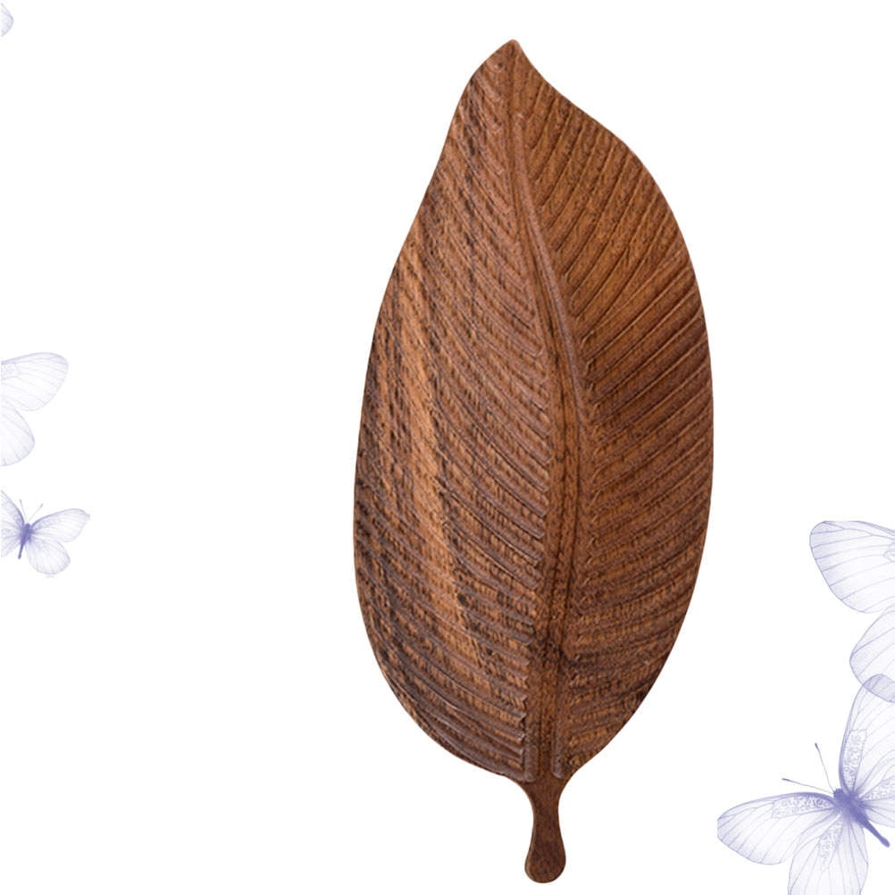 Raindrops Platter Rustic Solid Wood Leaf Tray Easy to Clean - Walmart.com