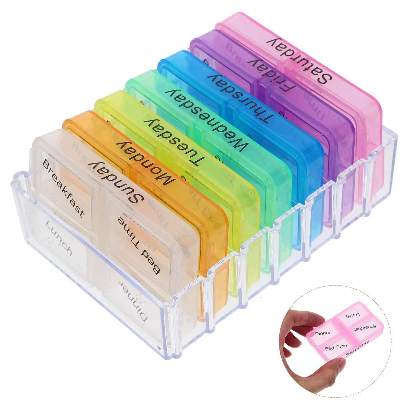 Raindrops Pm Divider Box Medication Pill Holder Medicine Case ...