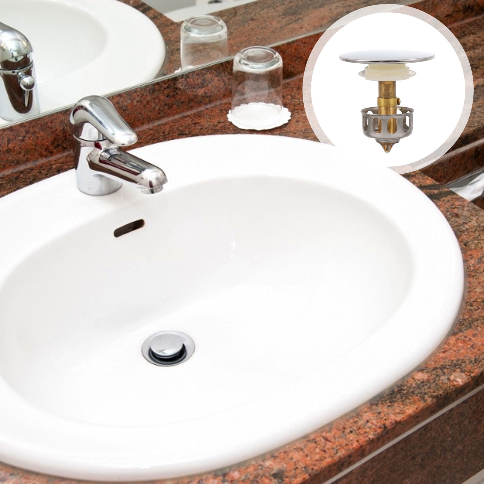 Raindrops Pop-up Core Sink Hair Filter Basin Hair Catcher Sink Stopper ...
