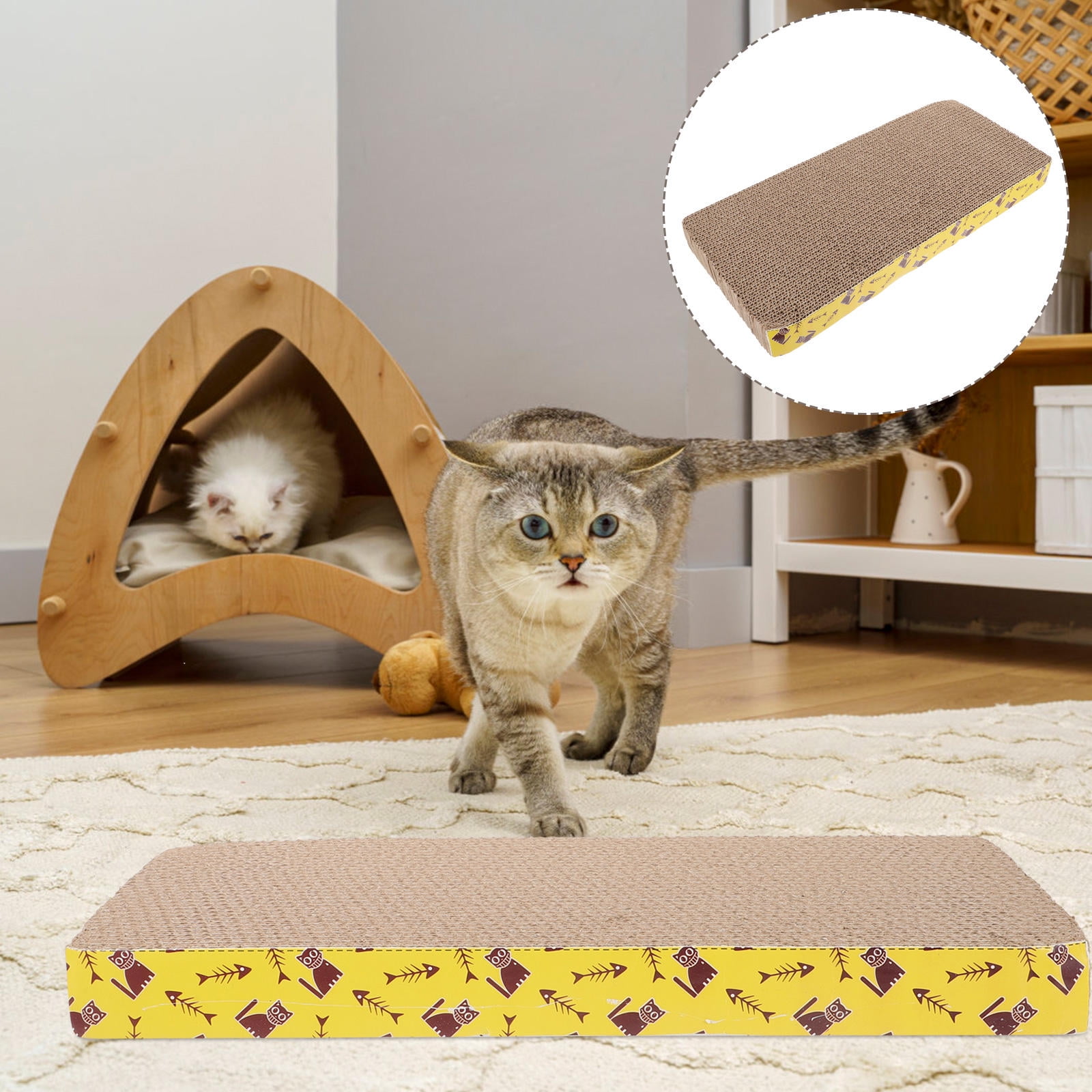Raindrops Portable Cat Scratcher Toy Scratching Posts for Indoor Cats ...