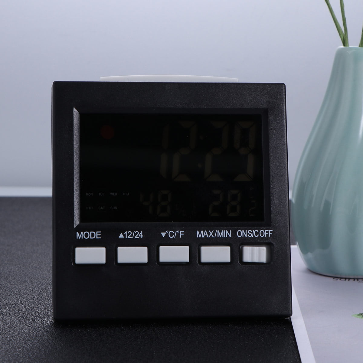 Raindrops Portable Digital Alarm Clock with Weather Forecast Timer for ...