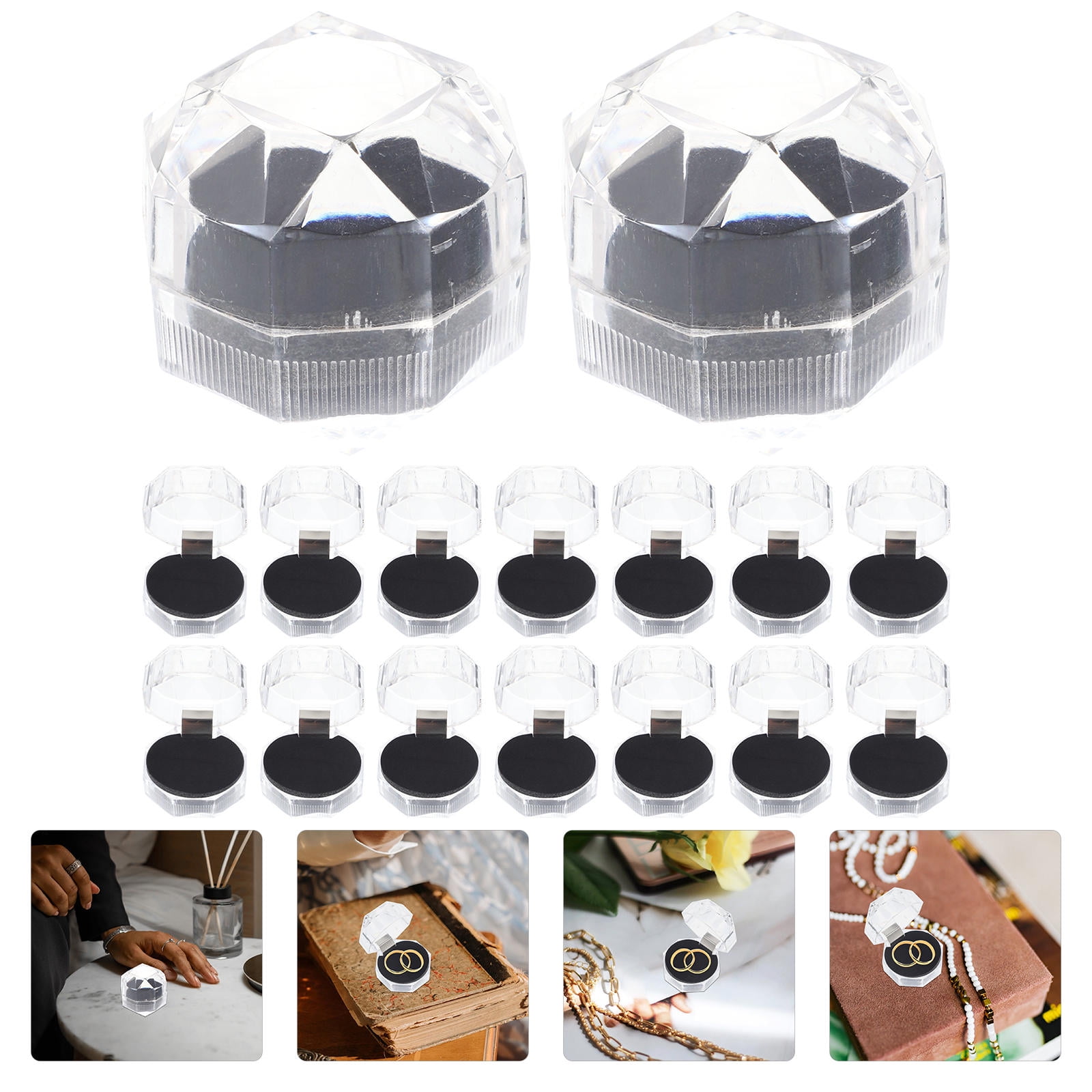 Raindrops Portable Ring Box for Wedding Made of PE and Sponge Black ...