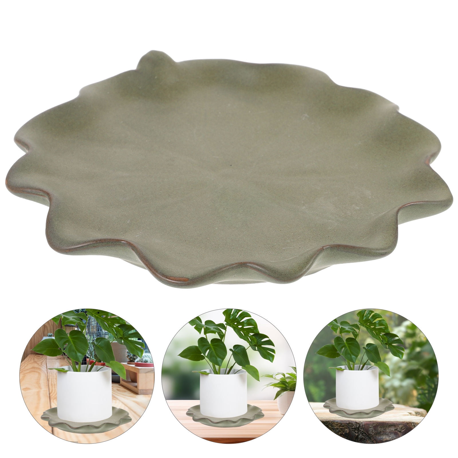 Raindrops Pot Saucer Round Shape Potted Plants Tray Ceramic Plant ...