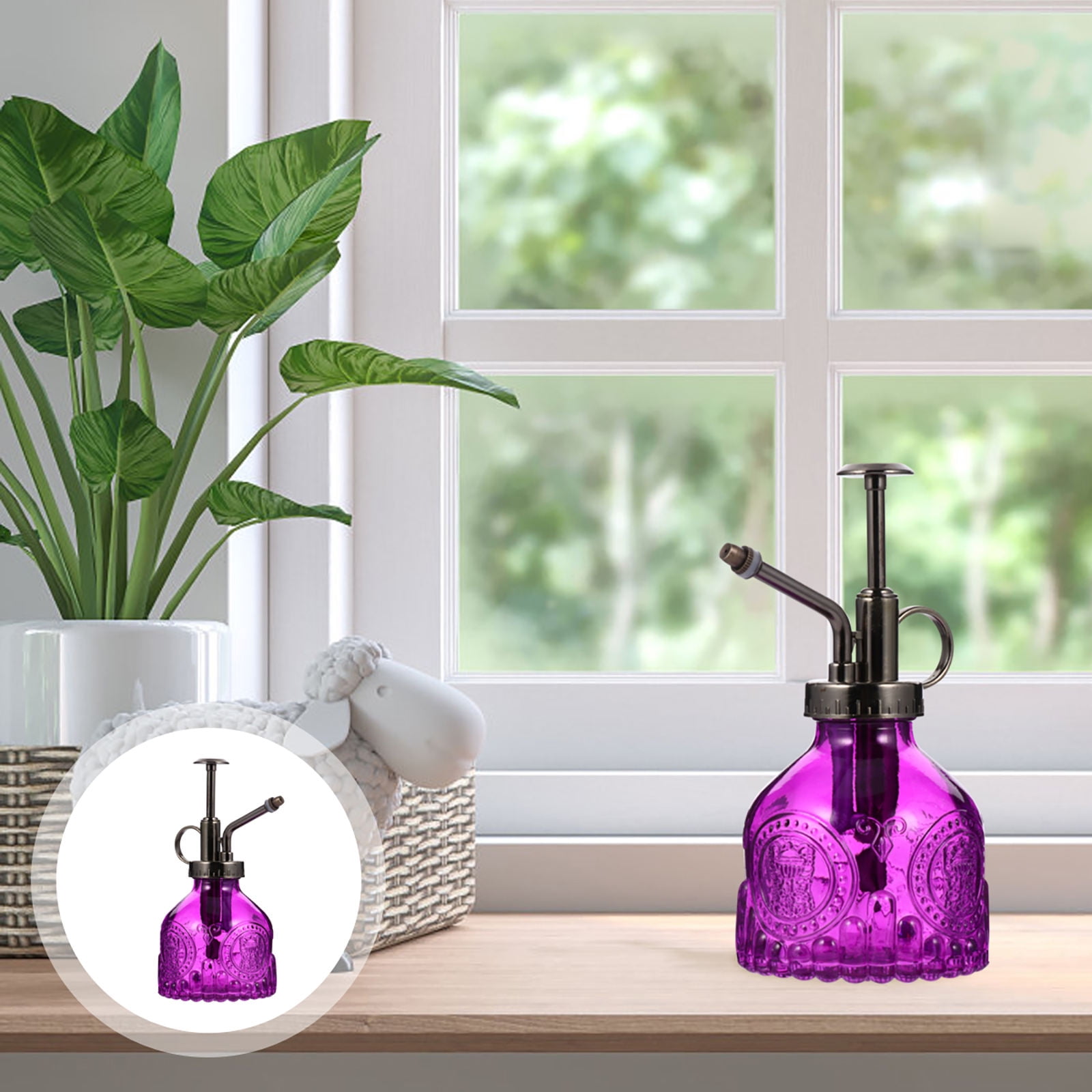 Raindrops Potted Relief Glass Spray Kettle Small Watering Can Hanging ...