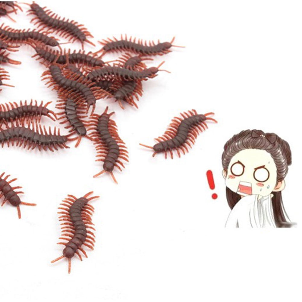 Raindrops Party Toy Simulation Centipede Prop Brown 100 Pcs 1 Pack 2 ...