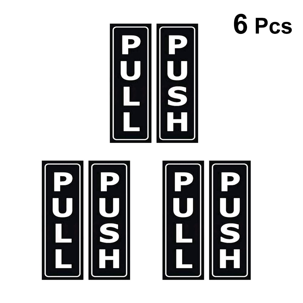 Raindrops Push Pull Door Sign Stickers for Door Made of PVC Black Color ...
