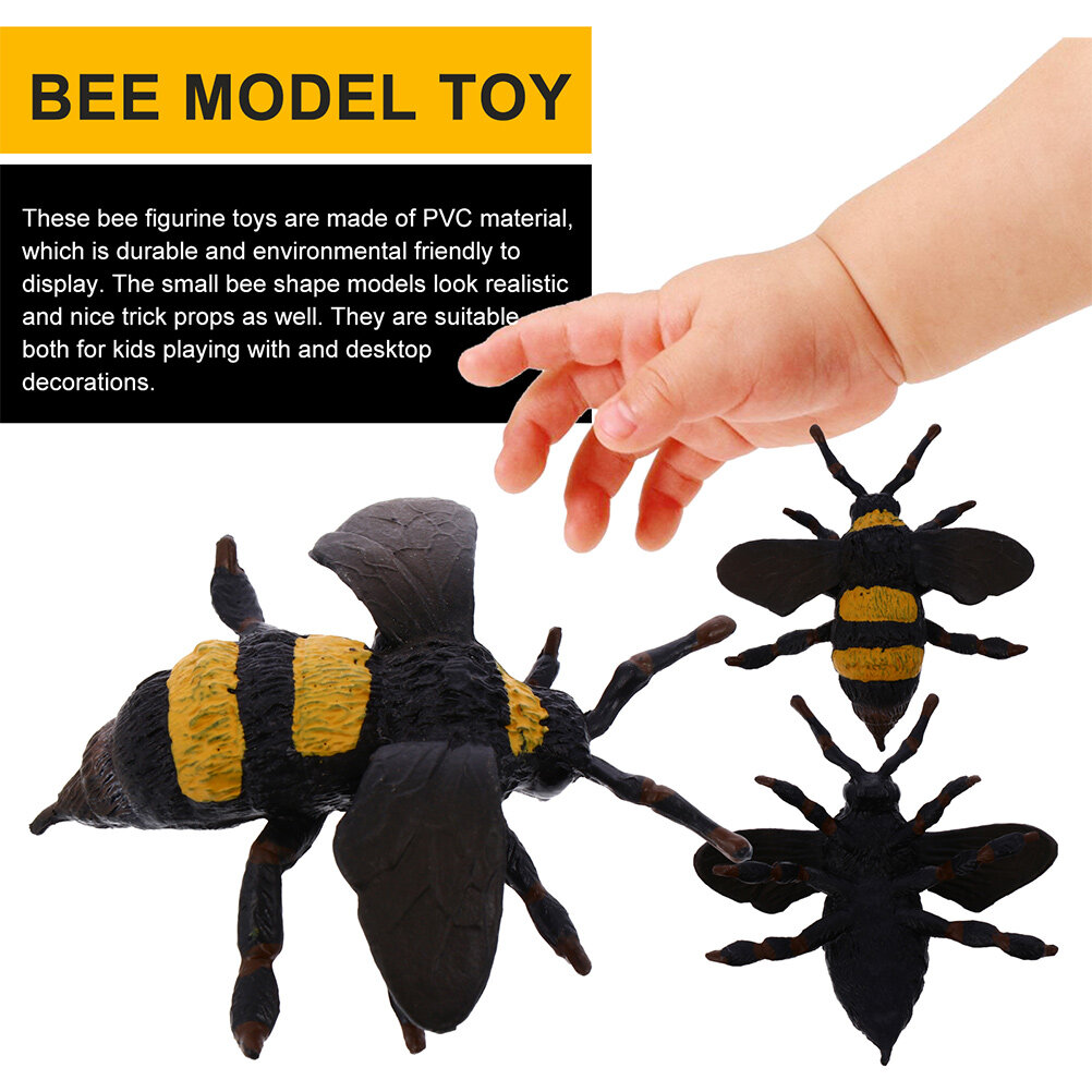 Raindrops Realistic Bee Models for Kids Play with Lifelike Appearance and Delicate Craftsmanship ...
