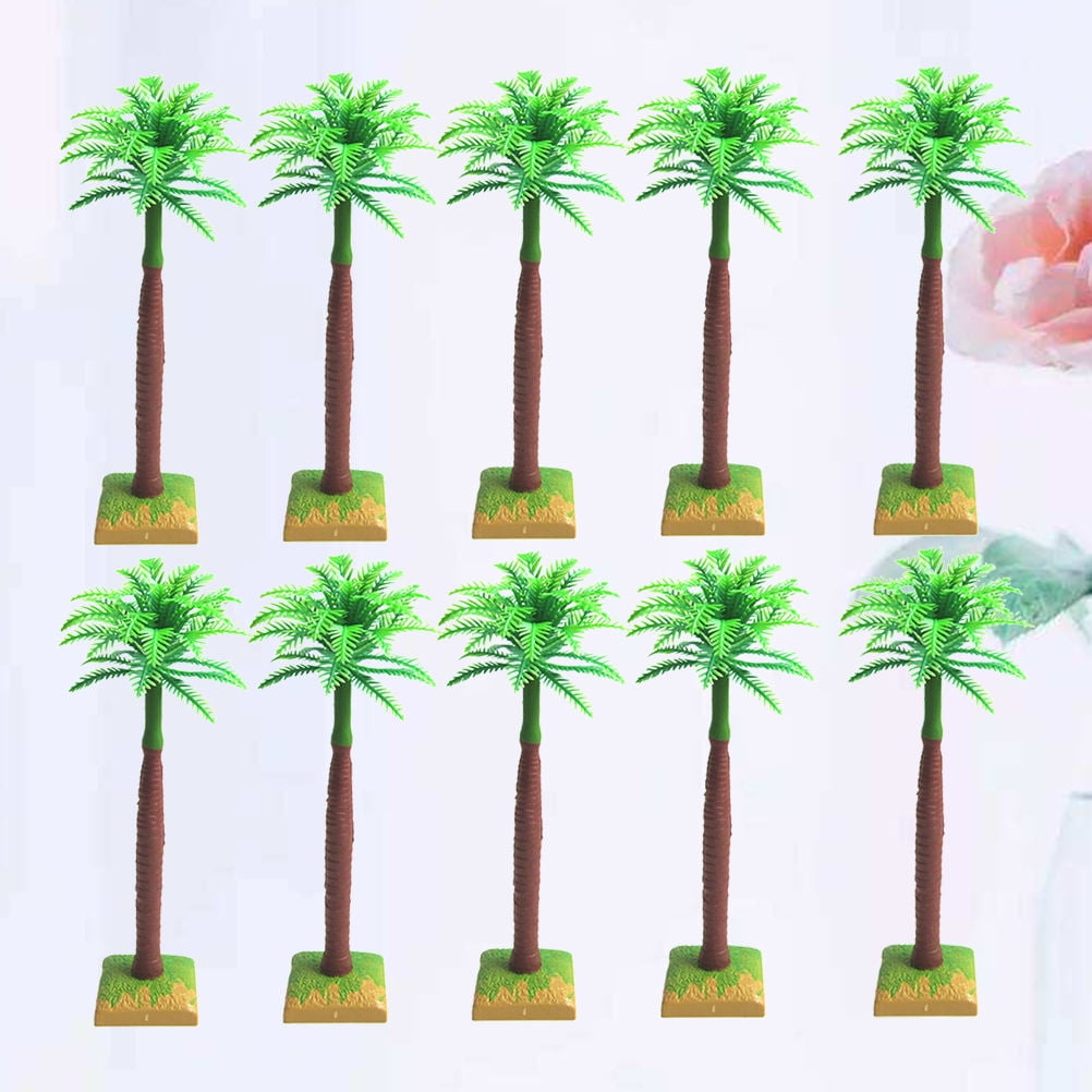 SEWACC Assorted Color Coconut Tree Figurine 10Set 7.1x2.8x2.8in ...