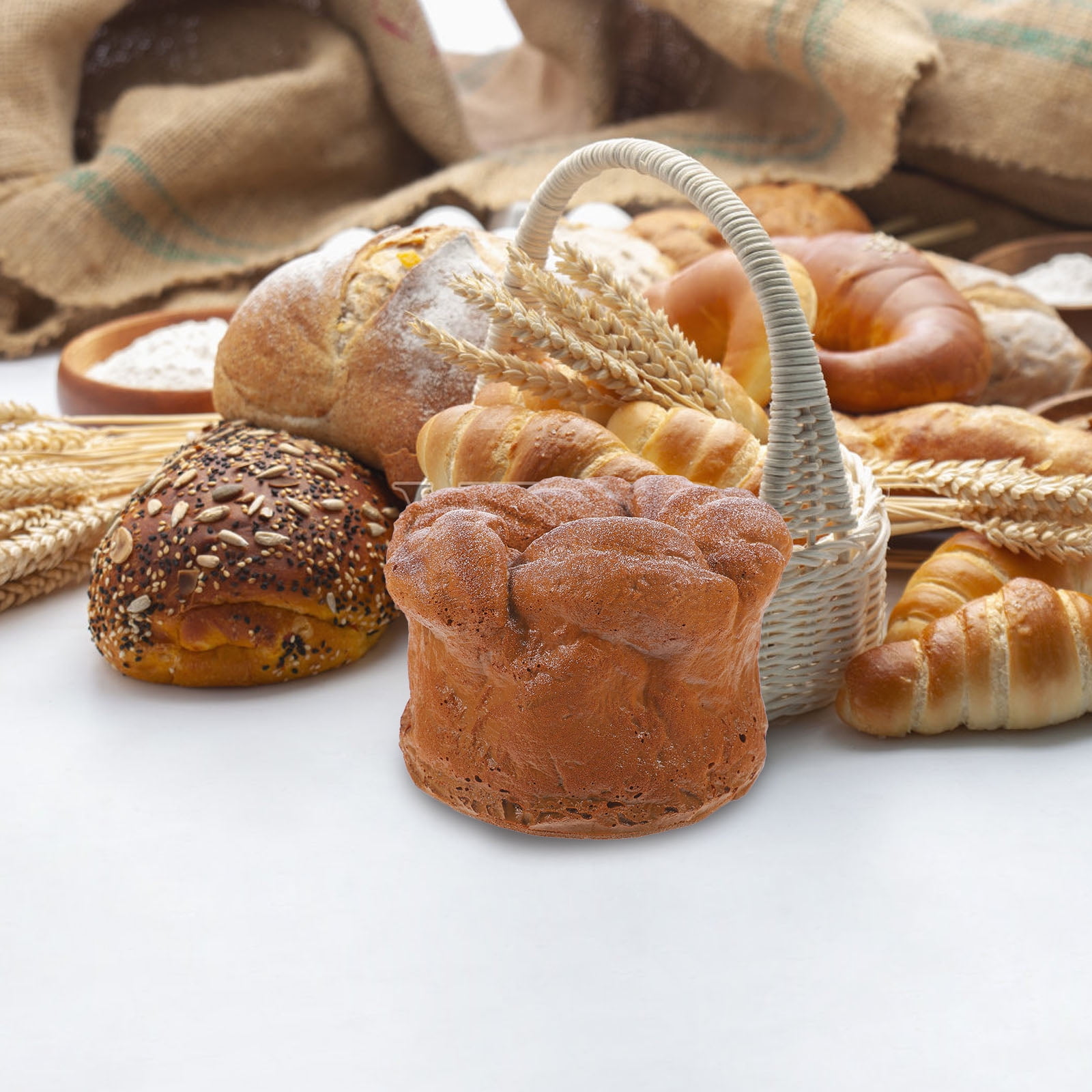 Raindrops Realistic Food Prop Simulation Bread Model for Decor Brown PU ...